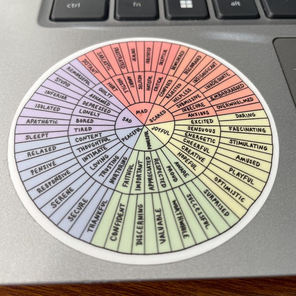 Feelings Wheel Sticker Pack / VINYL STICKER / Mental Health Stickers ...