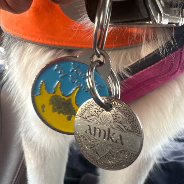 Personalized Pet Tag - Elven Scrollwork With Celtic Border - Custom Dog ...