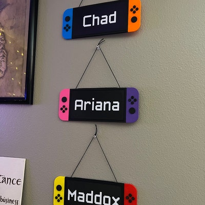 Custom Gamer Sign 10x4in Game Room Decor Gift for Kids Video Game Desk ...