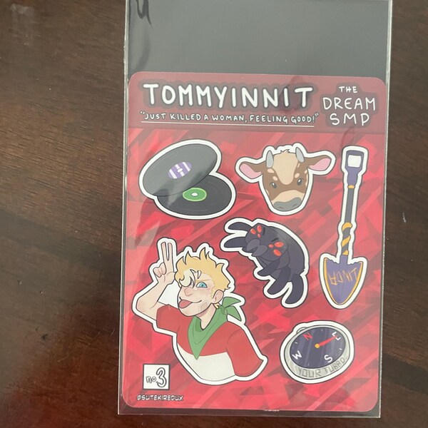 Tommyinnit Sticker Sheet Dream SMP / DSMP L'manberg, Pogtopia, Tubbo ...