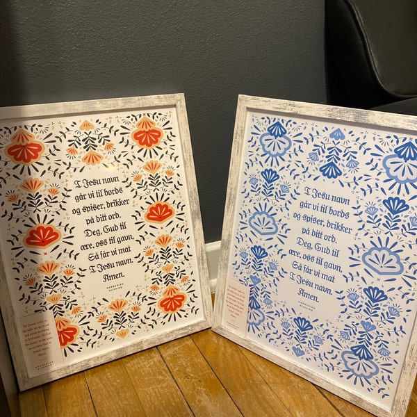 Norwegian Blessing (table Prayer), Limited Edition Nordic Print ...