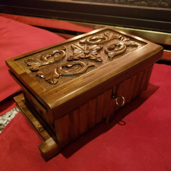 Puzzle Box With Secret Key, Vintage Jewelry Box, Hidden Lock Magic ...