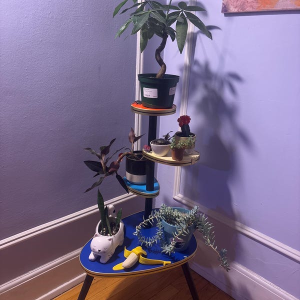 Flower Table / Plant Stand Blue Tango – Design 60s - Etsy