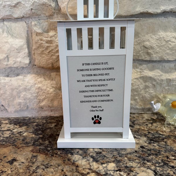 Compassion Candle for Vet Office, Loss of Dog Sympathy Gift, Euthanasia ...