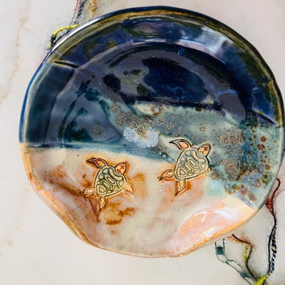 Large Blue Dragonfly Ceramic Spoonrest and Tea-bag Holder. Handmade ...