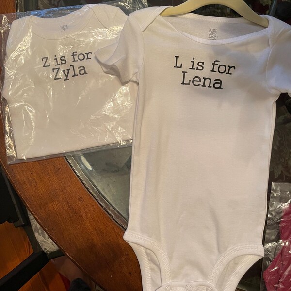 Custom Birth Announcement Onesie®, Personalized First and Middle Name ...