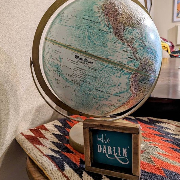 Hello Darlin' COWGIRL Rustic Bathroom Bedroom Sign Western Themed Wood ...