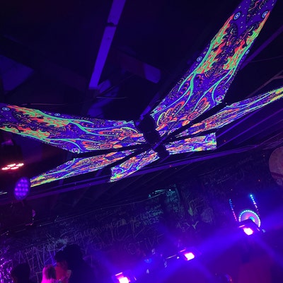 Trippy Tapestry Marijuana Skull V2 Colorful UV Backdrop - Etsy