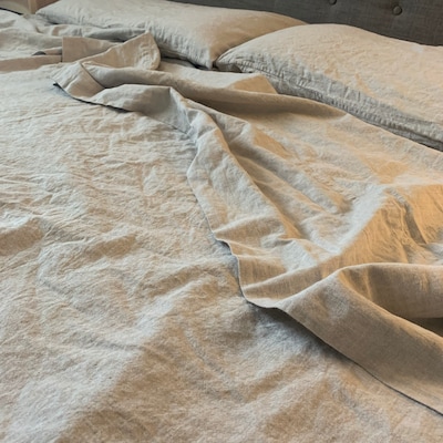 Linen Sheets Set 4pc Stone Washed Super Soft Luxury Twin Full Double ...