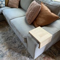 Sofa Arm Rest Table With Magazine Stand, Modern Wood Armrest Table ...