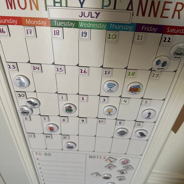 Black and White Perpetual Calendar-numbers 1-31 1 Magnets-days of the ...