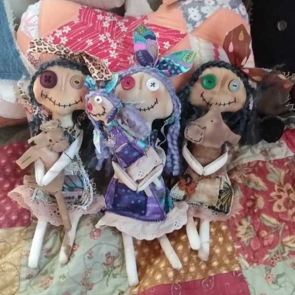 Junky Grungy Grammy Doll PDF Sewing Pattern, 12" Grungy Doll DIY Dolls ...