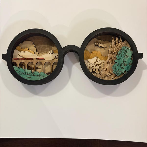 Wizard Glasses Decoration- Wood Glasses - Book Decoration- Wizard ...