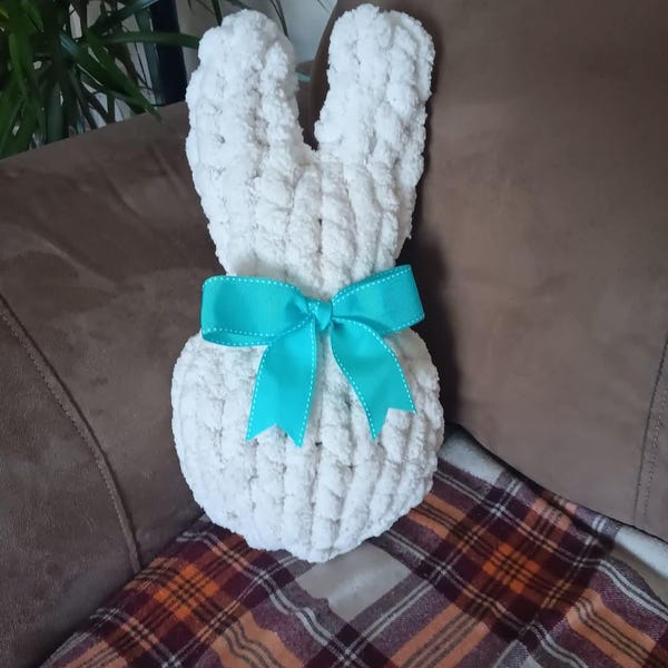 Fingerknit Easter Chunky Bunny Peeps Pattern With Video Tutorial - Etsy