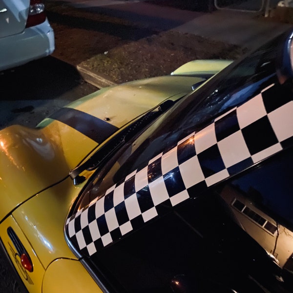 Checkered Flag A Pillar Graphics - Set of 2 Decals for MINI Cooper R50 ...