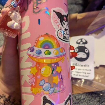 Rainbow UFO Sticker Transparent Sticker Vinyl Sticker Die Cut Sticker ...