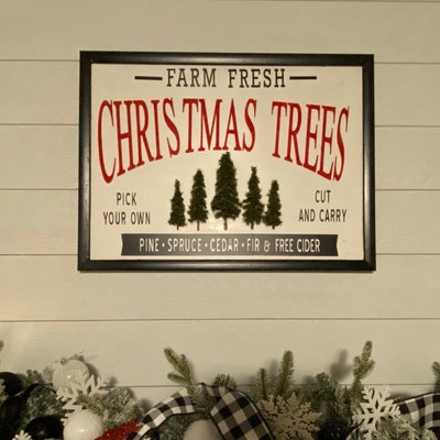 Farm Fresh Christmas Trees Sign SVG, Tree Farm SVG, Vintage Farmhouse ...