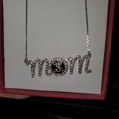 Monogram Necklace Monogram Mom Necklace Mom Necklace - Etsy