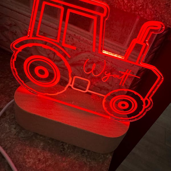 Personalised Tractor Night Light,nursery Decor,kids Gift,night Light ...
