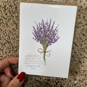 Lavender Card Set . Watercolor Flowers Note Cards . Floral, Nature ...