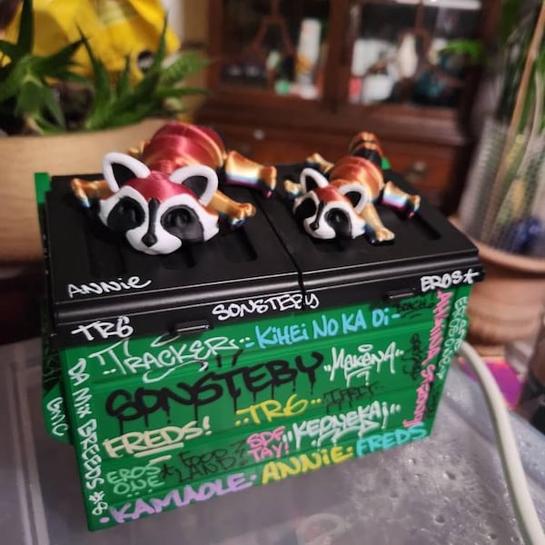 Articulated Raccoon With Trash Can, Trash Panda, Articulated Fidget Toy ...