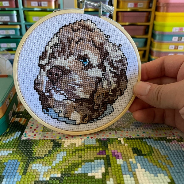 Custom Pet Portrait - Your Furry Friend in Cross-stitch Form! - Etsy