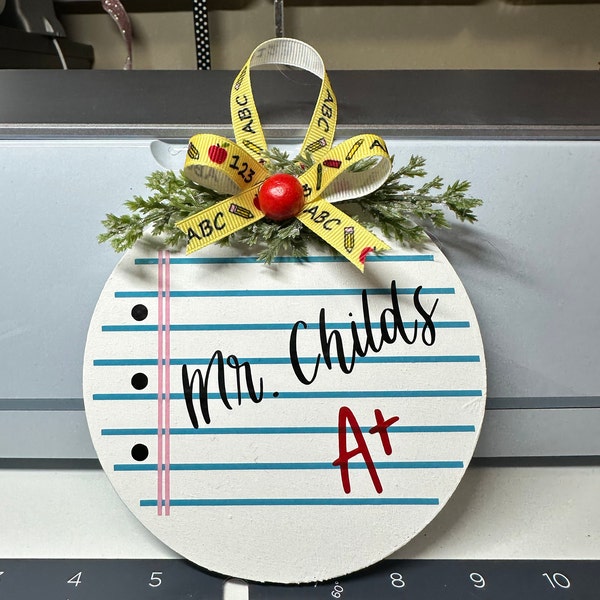Teacher Lined Paper Ornament SVG | Teacher Ornament SVG | Notebook ...