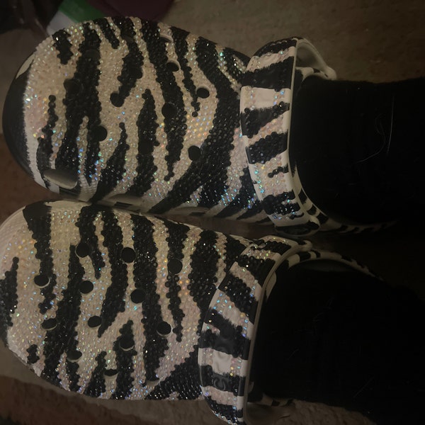 Slip on Clogs Custom Rhinestone Black Galaxy Fully Blinged Shoes ...