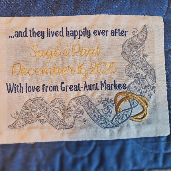 Photo Memory Quilt Label Oval Frame | Custom Photo Memory Label ...