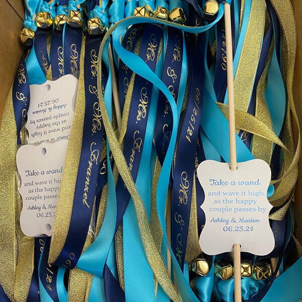 75 Ribbon Wands Send off Ideas Ceremony Exit Wedding Ribbon Favors With ...
