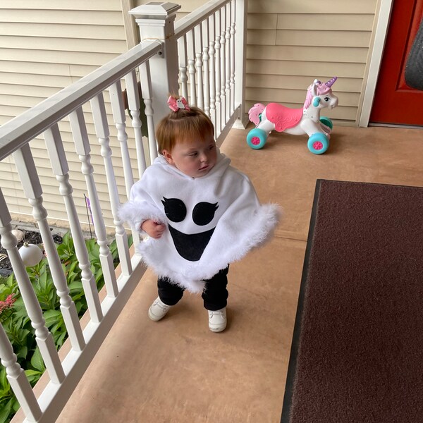 Ghost Boo Happy Girly Lashes Halloween Poncho - Ghost Poncho - Ghost ...
