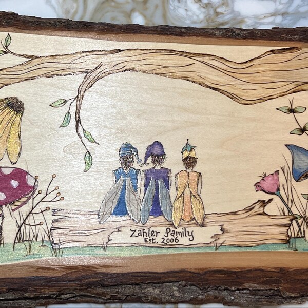 Faeries Welcome Wooden Sign, Fairy Garden Pyrography Decor, Faeries and ...