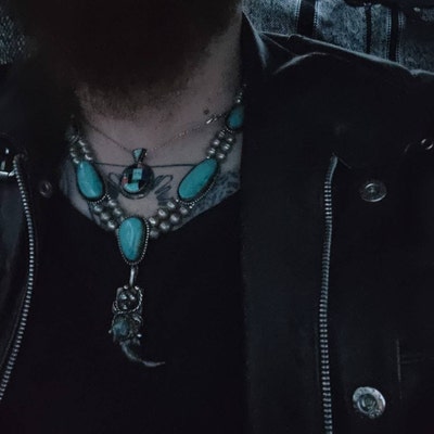 NAVAJO Rose Chee USA Mined TURQUOISE Sampler, Tufa Cast Sterling Silver ...