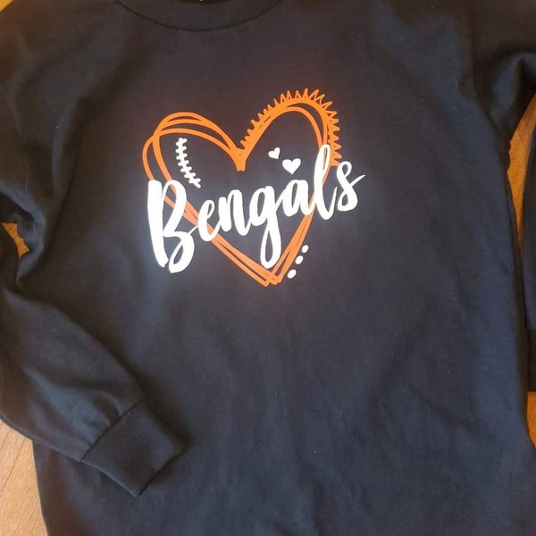 Bengals Heart SVG, Football Mascot PNG, Game Day Shirt (cut File) - Etsy