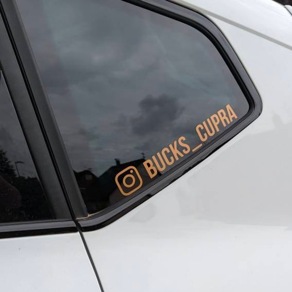 Custom Instagram Name Sticker | Contour Cut Username Decal | Handle Tag ...
