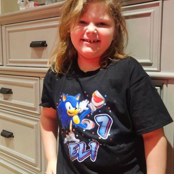 Custom Sonic Birthday Shirt and Sweatshirt, Custom Sonic Family ...