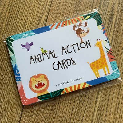 Animal Action Cards - Etsy