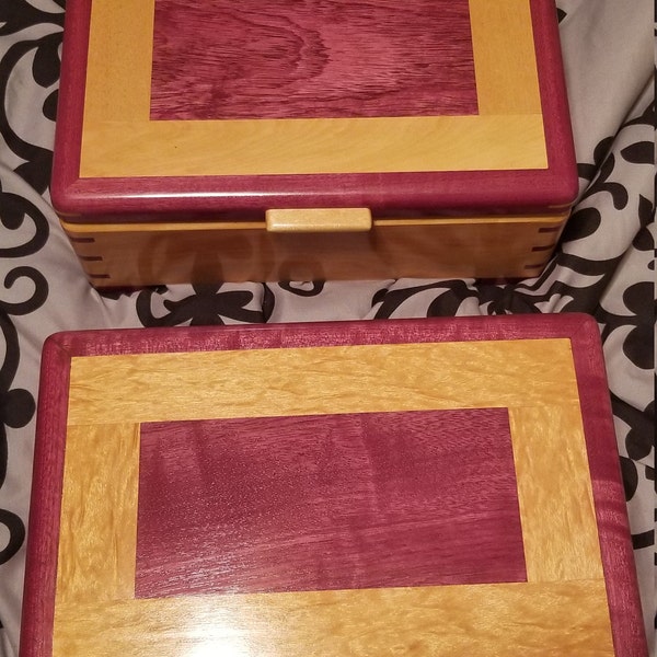 Wood Jewelry Box, Walnut and Curly Maple, Handmade Wood Jewelry Box ...