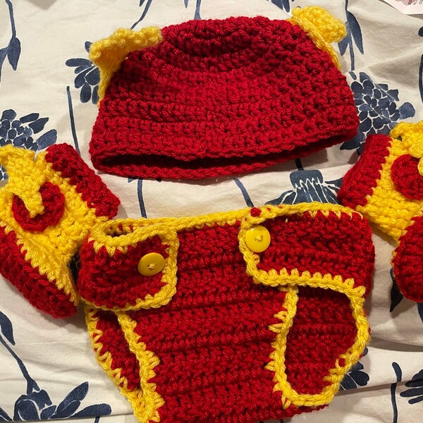 Cowgirl Outfit Boots Hat Vest Chaps Diaper Cover Set Newborn Size Photo ...