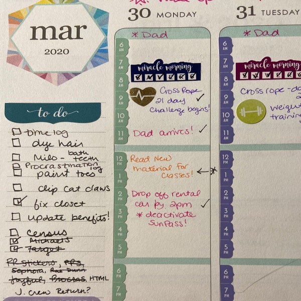 Hourly Time Strips, 6am to 11pm, Time of Day Stickers, for 7x9 Vertical ...