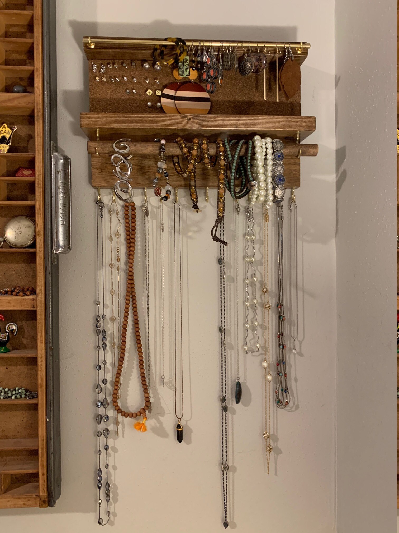 Jewelry Organizer with Shelf, Necklace Holder, Stud Earring, Jewelry ...