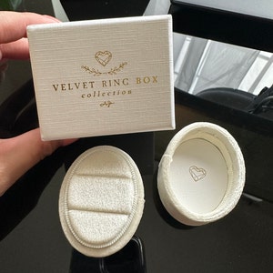 Oval Velvet Ring Box Custom Wedding Ring Box Engagement - Etsy