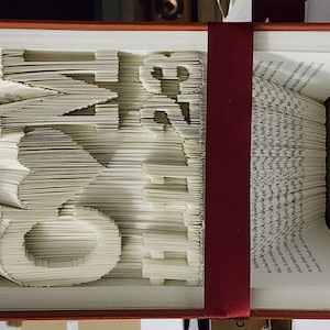 Custom Book Fold PATTERN Initials & Date, Wedding and Date Book Fold ...