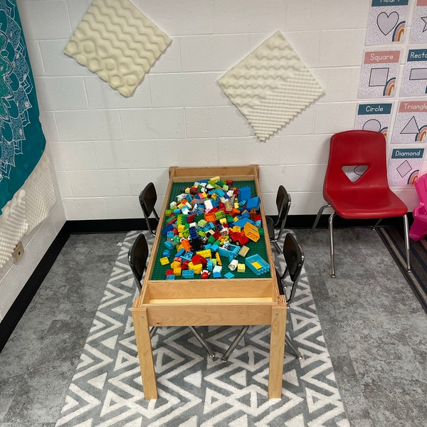 Kids Activity Table With Storage, Building Bricks Table, Playroom, Kids ...