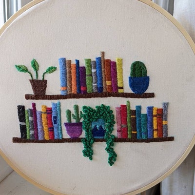 Bookshelf Embroidery PDF Pattern & Stitch Guide - Etsy Canada