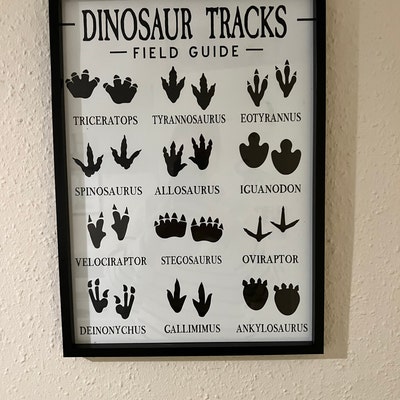 Dinosaur Tracks Field Guide Sign SVG, Nursery Decor, Kids Room Decor ...