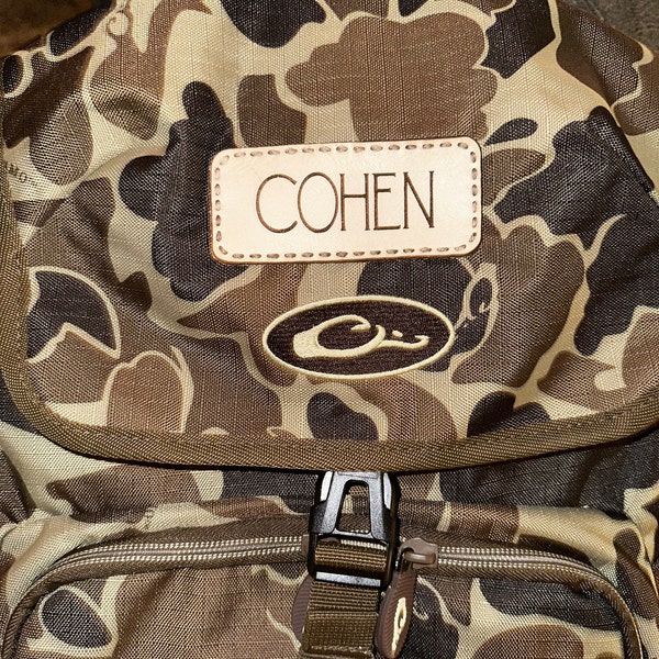 Square Leather Patch | Monogram Leather Patch | Backpack Leather Patch ...