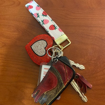 Checkered Keychain Wristlet Keyfob Fabric Key Wristlet Car Key ...