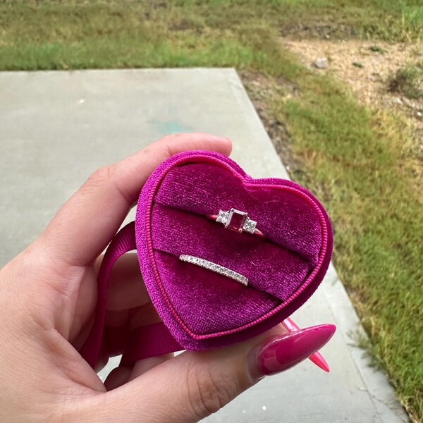 Vintage Heart Red Ring Box Handmade, Engagement & Wedding Set Elegant ...