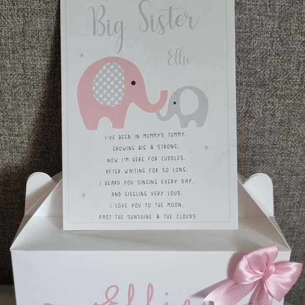 Personalised New Big Sister From Baby Card | Big Brother From Baby Card ...